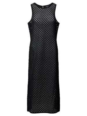 ANINE BING Crochet Knit Dress - Black
