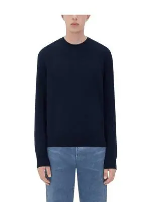 Bottega Veneta Intrecciato Leather Patch Jumper - Black