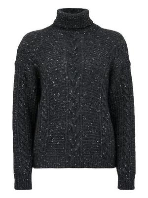 Max Mara Max Mara Cable-Knit Roll-Neck Sweater Black