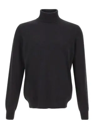 GRAN SASSO Ribbed Turtleneck Knitted Sweater - Black