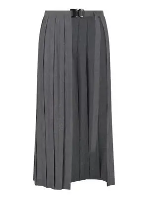 Dior Belted Pleated Skirt - Gray