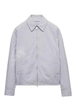 Prada Striped Poplin Blouson Jacket - White/blue