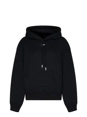 Off-White Drawstring Long-sleeved Hoodie - Black