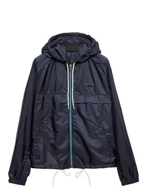 Prada Re-nylon Zip-up Hooded Jacket - Blue