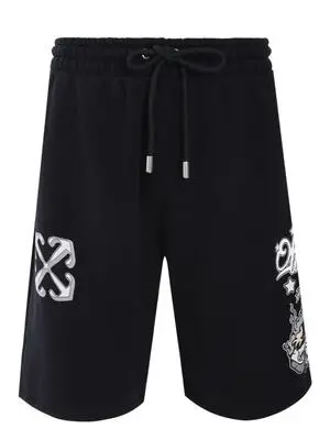 Off-White Graphic Print Dragon Shorts - Black