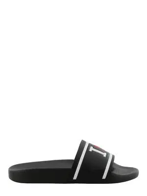 Dolce & Gabbana Logo Detail Flat Sandals - Black
