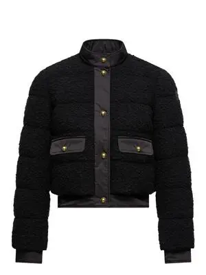 Moncler Blandy Wool Blend Bouclé Short Down Jacket - Black