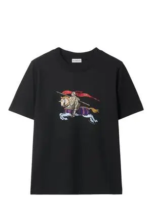 Burberry Crystal Ekd Cotton T-shirt - Black