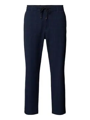 Hugo Boss Elasticated-waist Tapered Chinos - Blue