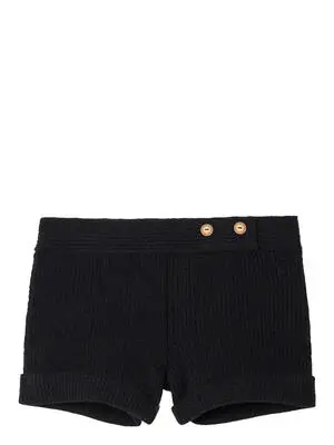 Isabel Marant Étoile Diha Button-detailed Ribbed Knit Shorts - Black
