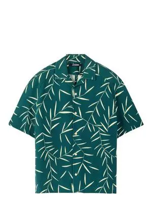 Jacquemus Leaf Printed Short-sleeved Shirt - Blue