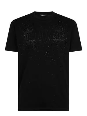 Dsquared2 Logo Embellished Crewneck T-shirt - Black