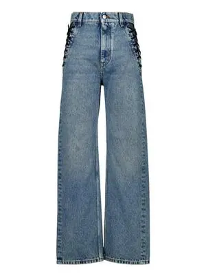 Stella McCartney High-waist Straight-leg Jeans With Side Ties - Blue
