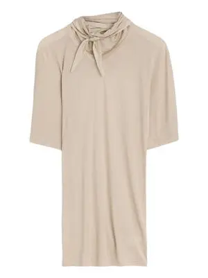 LEMAIRE Short Sleeve Scarf Blouse - Blush