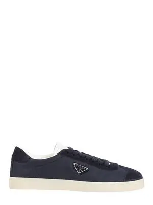 Prada Logo Plaque Lace-up Sneakers - Blue