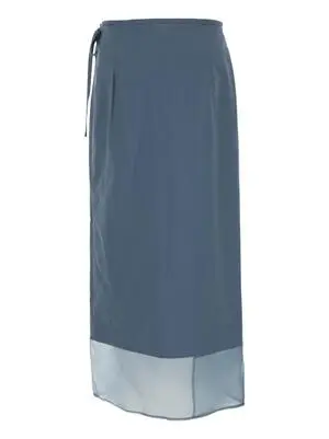 Brunello Cucinelli Layered Midi Skirt - Blue