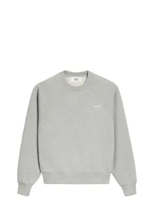 Ami Logo Detailed Crewneck Sweatshirt - Gray