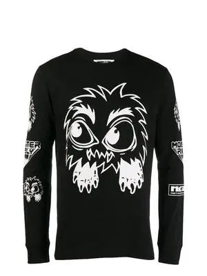 Alexander McQueen Printed Long Sleeve Hoodie - Black