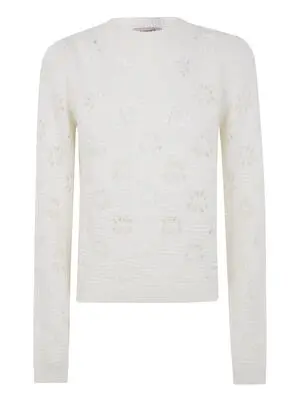 TWINSET Twinset Floral-Pattern Crewneck Knitted Jumper