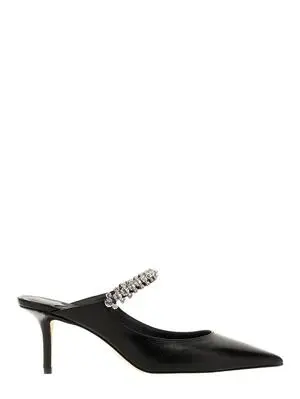 JIMMY CHOO Bing 65 Embellished Pointed-toe Mules - Black