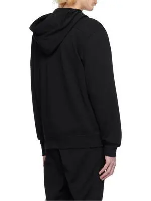 Hugo Boss Long-sleeved Zip-up Hoodie With Hood - Black