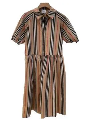 Burberry Striped Shirt Dress - Brown