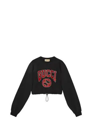 GUCCI Gucci Logo Patch Cropped Sweatshirt