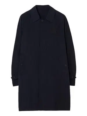 Burberry Single-breasted Long-sleeved Coat - Smoked Navy Blue
