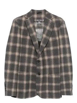 CIRCOLO 1901 Plaid Check Single-breasted Blazer - Black