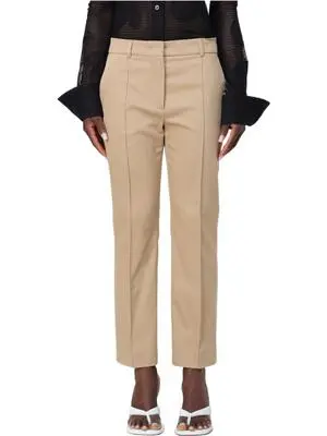 Sportmax Etna Cropped Twill Trousers - Brown