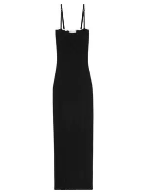 Jacquemus Ribbed Knit Lingerie Dress With Keyhole Neckline - Black