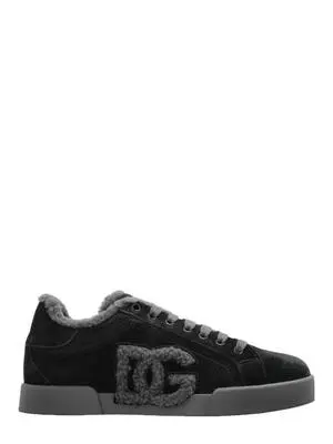 Dolce & Gabbana Dg Logo Patch Sneakers - Black