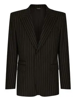 Dolce & Gabbana Dolce Gabbana Pinstripe Stretch Sicilia-fit Jacket - Black