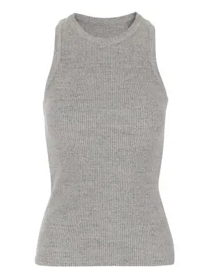 Bottega Veneta Sleeveless Ribbed Knit Tank - Gray