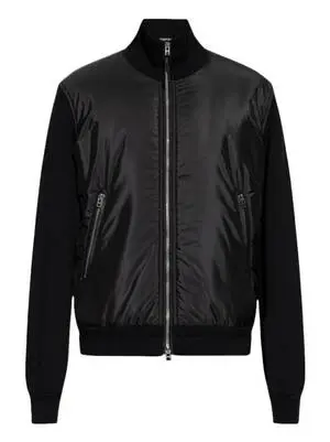 TOM FORD Padded Merino Wool Bomber Jacket - Black