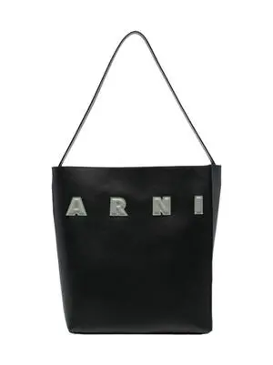 Marni Logo Patch Shoulder Bag - Black