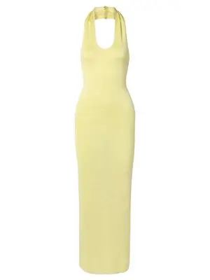 Khaite Coraline Halterneck Midi Dress - Yellow
