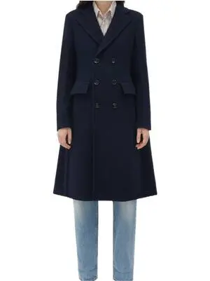 Bottega Veneta Double Breasted Cape Coat - Black