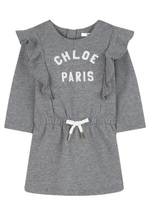 Chloé Logo Print Dress - Grey