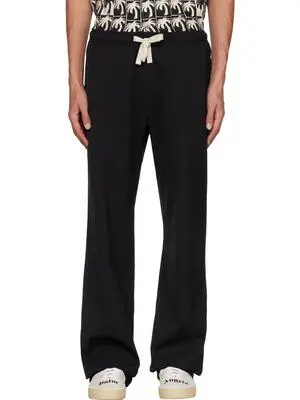 Palm Angels Logo Embroidered Drawstring Pants - Black
