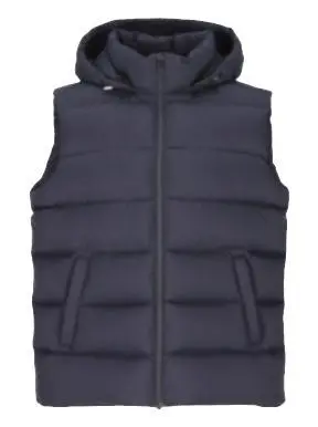 Herno Hooded Zip-up Vest - New Blue