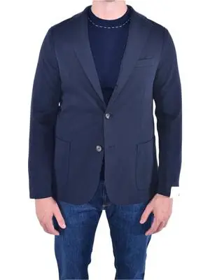 Eleventy Cotton Single-breasted Blazer - Blue