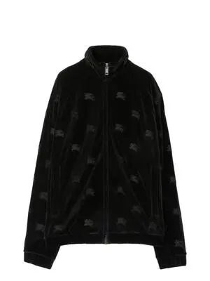 BURBERRY Burberry EKD Velvet-Finished High-Neck Zipped Sweatshirt