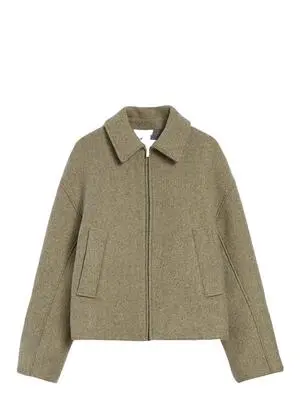 JIL SANDER Gabardine Padded Jacket - Pine Color
