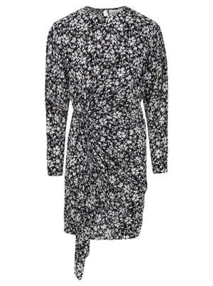 Isabel Marant Étoile Floral Print Mini Dress With Knot Detail - Black