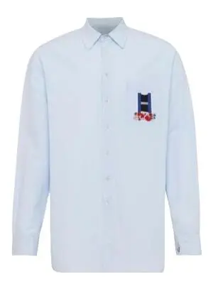 J.W.ANDERSON Jw Anderson Window' Embroidered Shirt - Light Blue