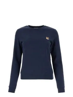Maison Kitsuné Crewneck Sweatshirt With Fox Head Patch - Blue