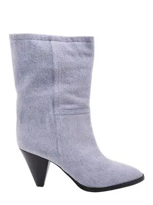 Isabel Marant Étoile 90mm Pointed Suede Ankle Boots - Gray