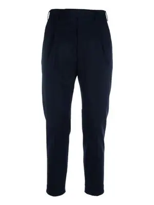 PT TORINO Rebel Turn-up Hem Tapered Trousers - Black