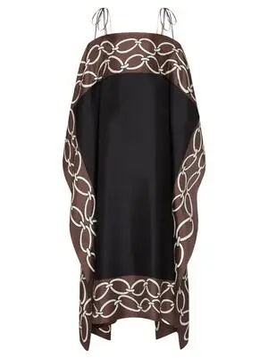 VALENTINO Valentino Chain Print Twill Maxi Dress